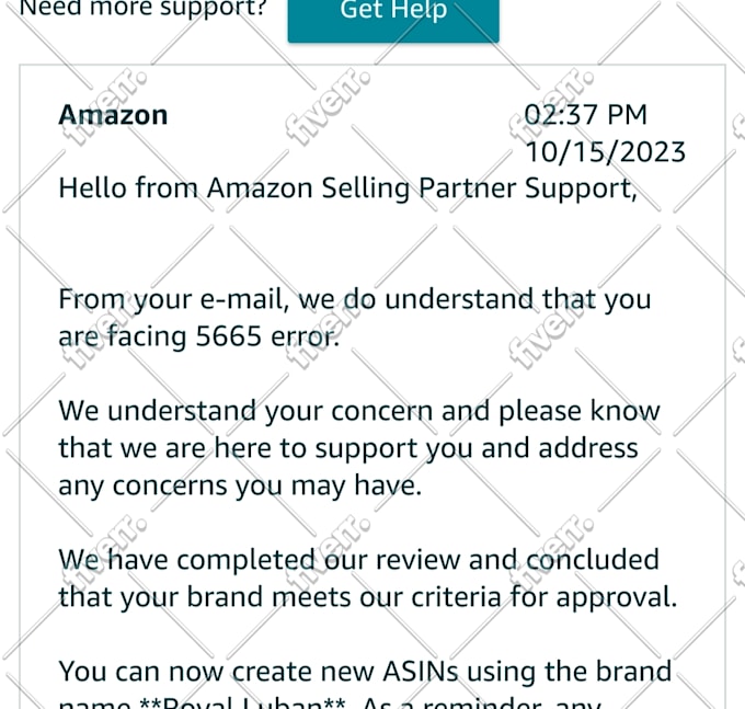 Do brand name approval on amazon and remove error 5665 by Philwon | Fiverr