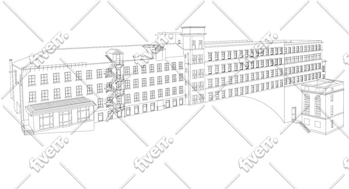 Draw detailed building vector line art by As_lab | Fiverr