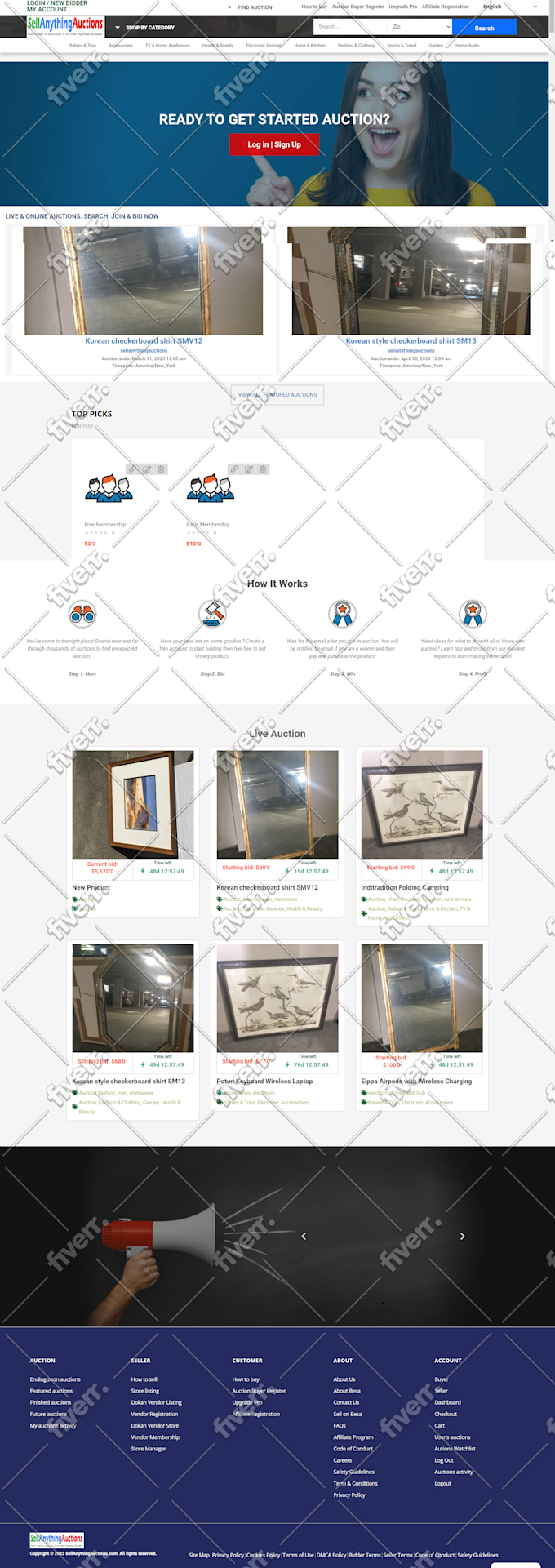 Do professional auction website development by Rancoded | Fiverr