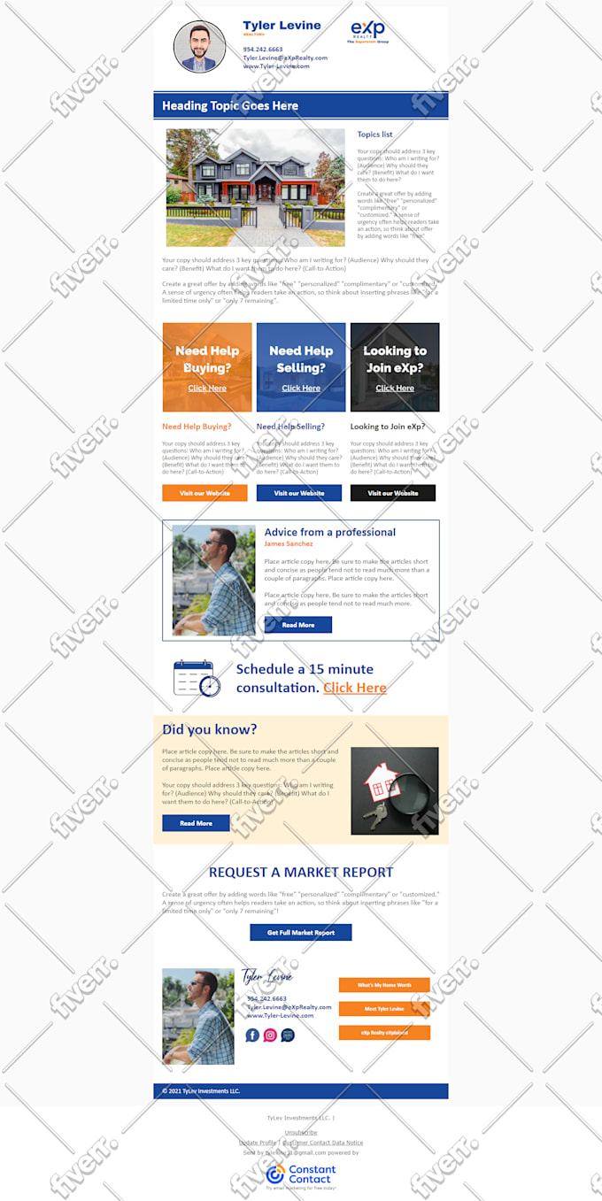Design responsive constant contact email campaign template by Iyketyson ...