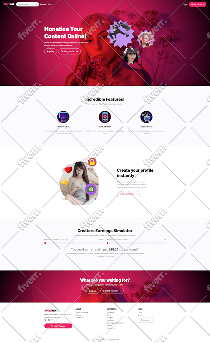 Create website like onlyfans with live stream by Hostyler | Fiverr