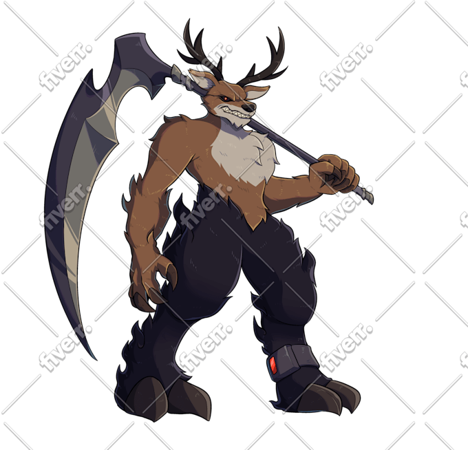 Draw furry, anthro or beastman character with my style by Aitho99 | Fiverr