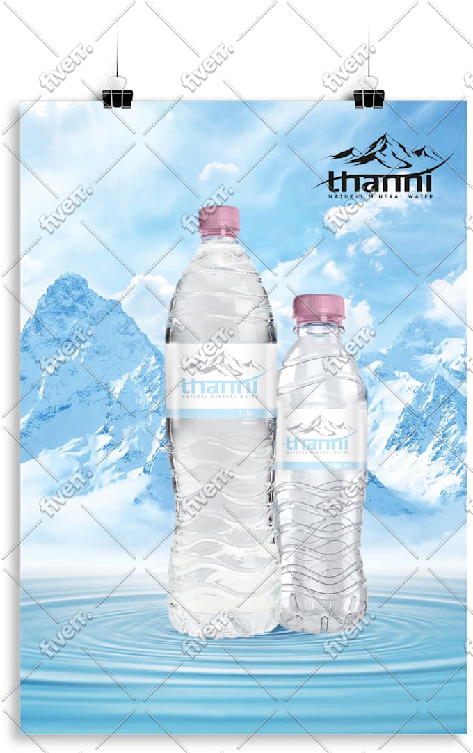Water label, product label design or 3d mockup by Artful_design | Fiverr
