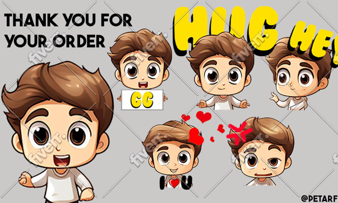 Create cute custom emotes or badges for twitch and discord by Petarf ...