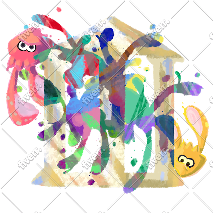 Create splatoon logo in splatoon artstyle by Emoninja | Fiverr