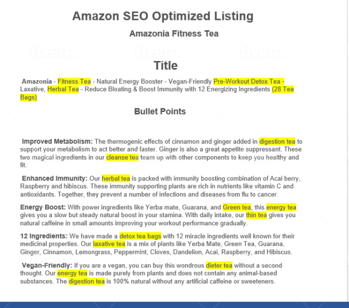 Write amazon product listing seo product description by Salmanhanif617 ...