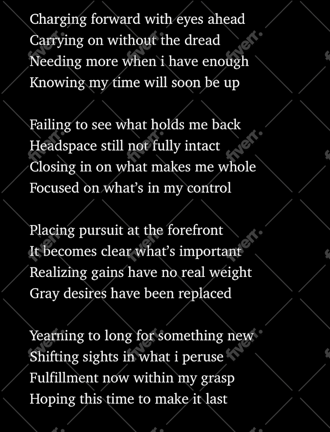 Write you the best poem about anything you want by Lifern | Fiverr