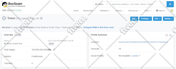 Create bep20 token on binance smart chain by Joeyboy | Fiverr