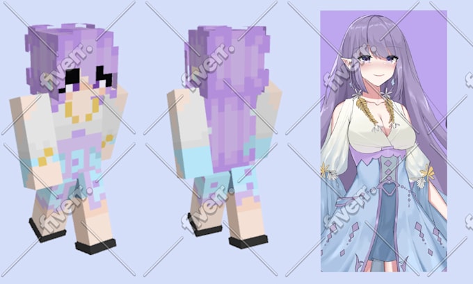 Make your oc into a minecraft skin by Saikoblob | Fiverr