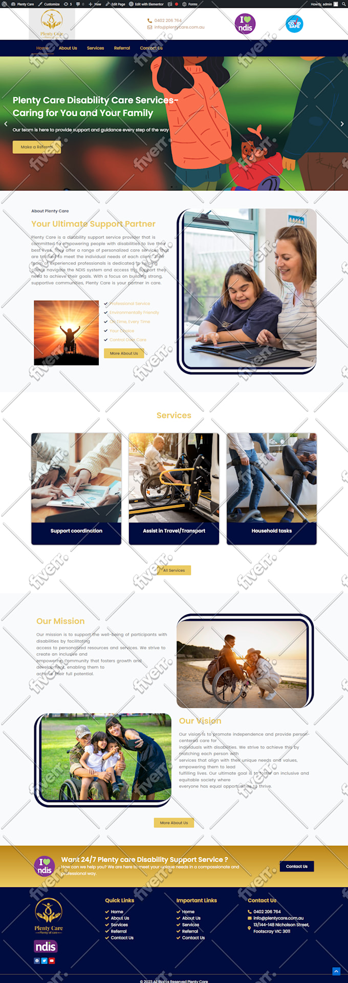 Develop ndis service website by wordpress by Prodeveloper66 | Fiverr