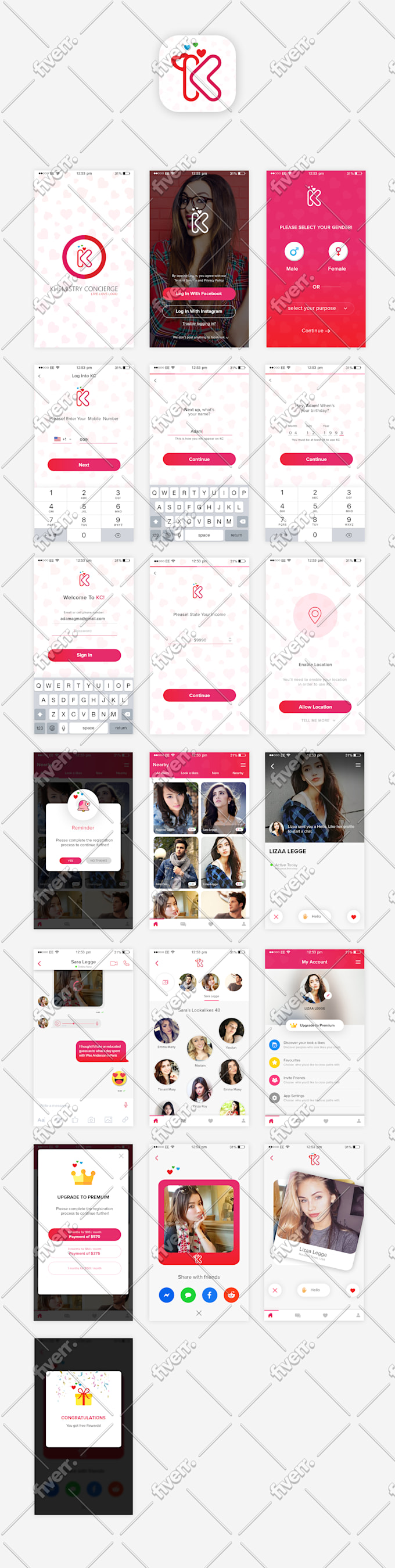 Create responsive lovely dating app and website like tinder by Designdiverz