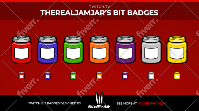Design custom twitch bit badges for your channel by Wildethang | Fiverr
