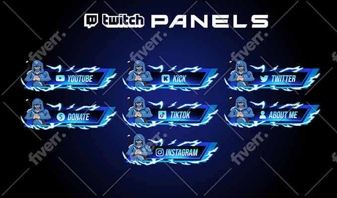 Design custom twitch panels or buttons for your stream by Ggzilla | Fiverr