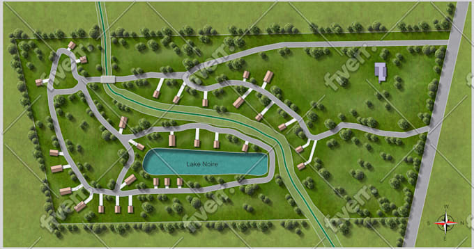 Render architectural site plan and real estate plan by Archeon5 | Fiverr