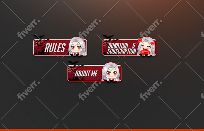 Design custom cute buttons panels for vtuber, kick, twitch or discord ...