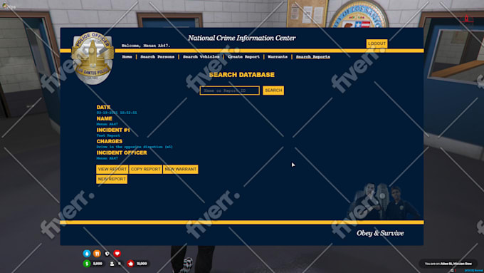 Provide fully fixed police mdt for fivem esx server by Amanullahmenan ...