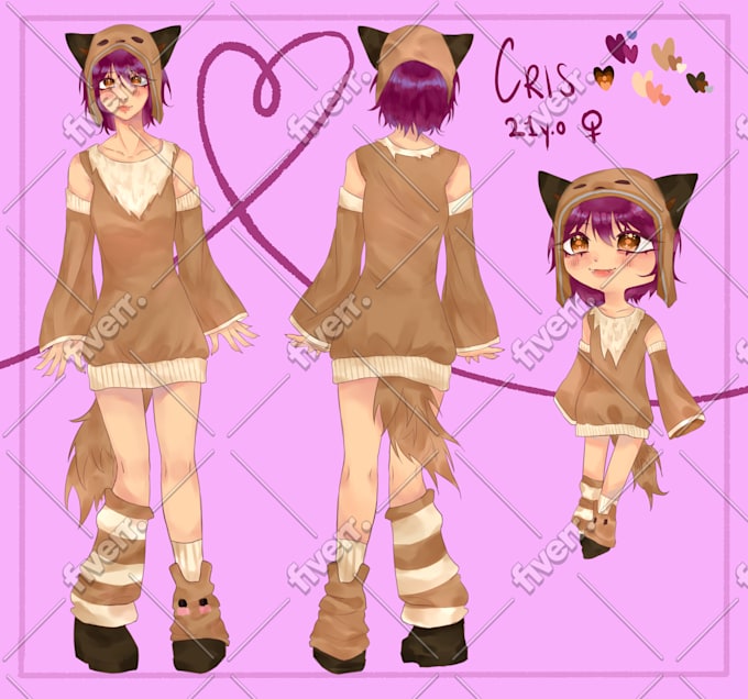 Draw a character ref sheet by Cherrimilk | Fiverr