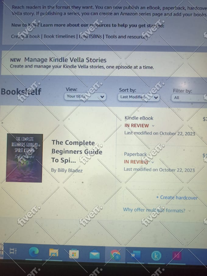 Publish book on amazon kindle kdp, book formatting, amazon kdp book publishing by Masterkdp | Fiverr