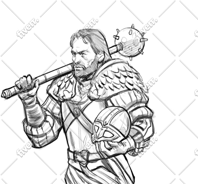 Paint character concept art, illustration, dnd by Siefhamza | Fiverr