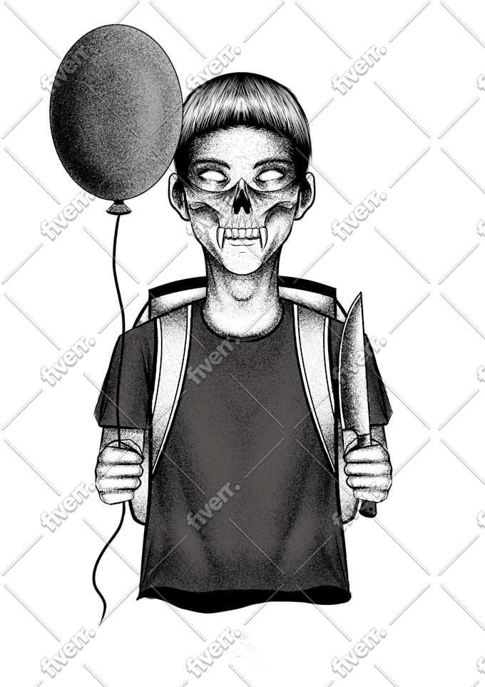 Draw dark art illustration with my style by Andriharianto | Fiverr