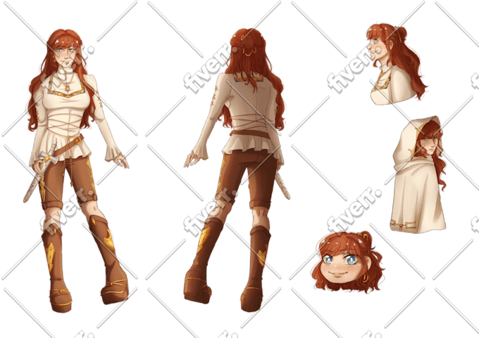 Draw character design sheet for you by Reddinoo | Fiverr