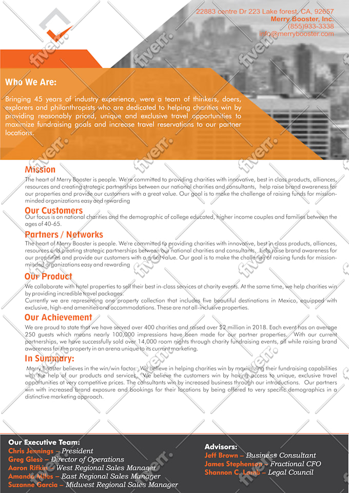 Design an amazingly outstanding one pager executive summary by Hybeedot ...