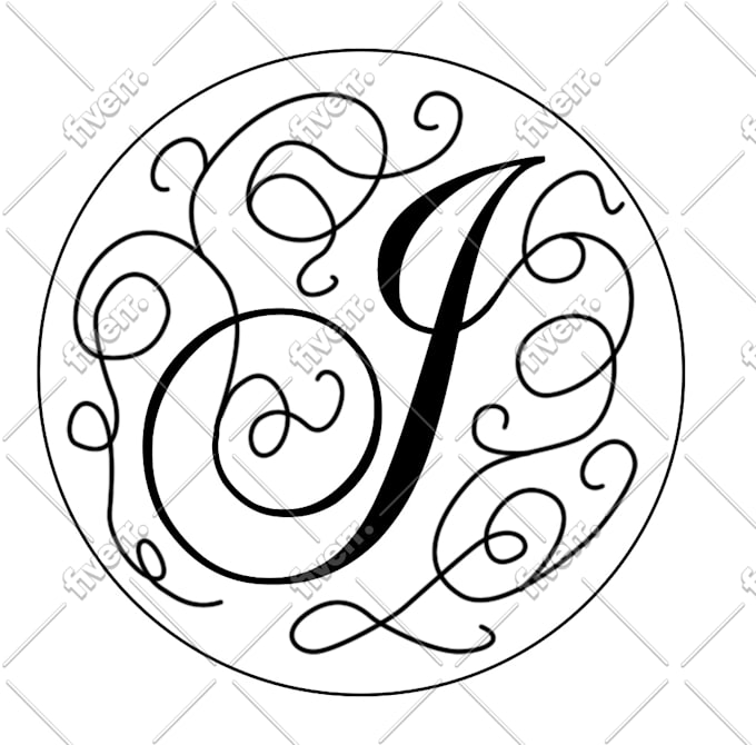 Create a calligraphy monogram by Suzannaski | Fiverr