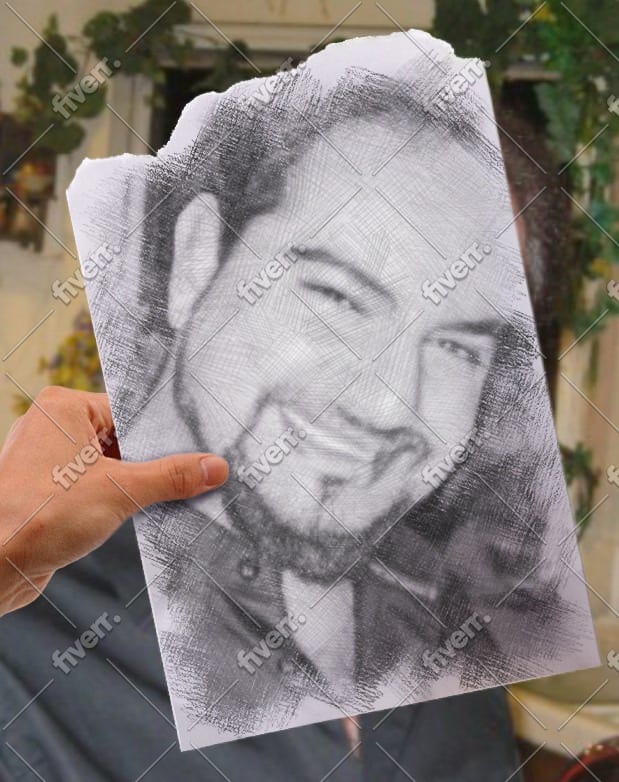 Add a amazing paper pencil drawing holding hand manipulation on your ...