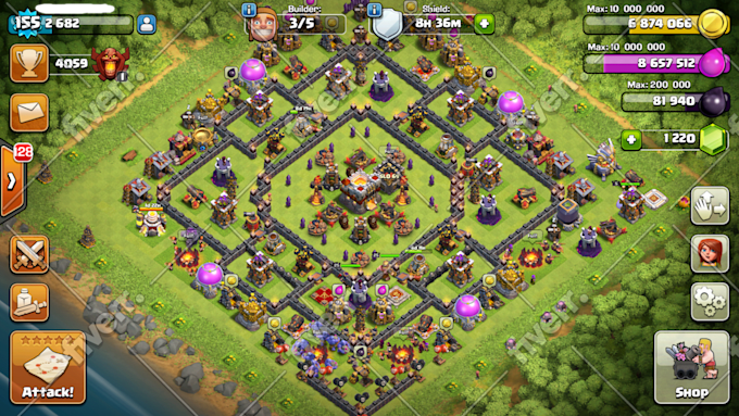 Design a clash of clans base layout according to your wishes and level ...