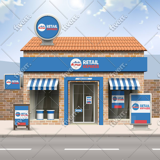 Design a retail storefront mockup by Pynn65 | Fiverr