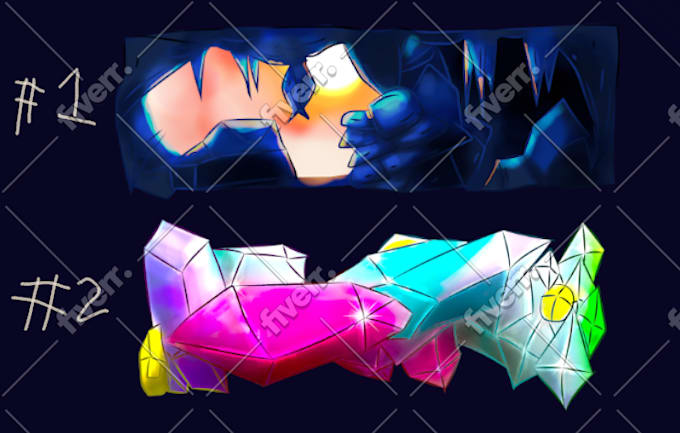 Design illustrated twitch label overlay panels, discord panel banners ...