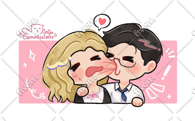 how to draw chibi kissing
