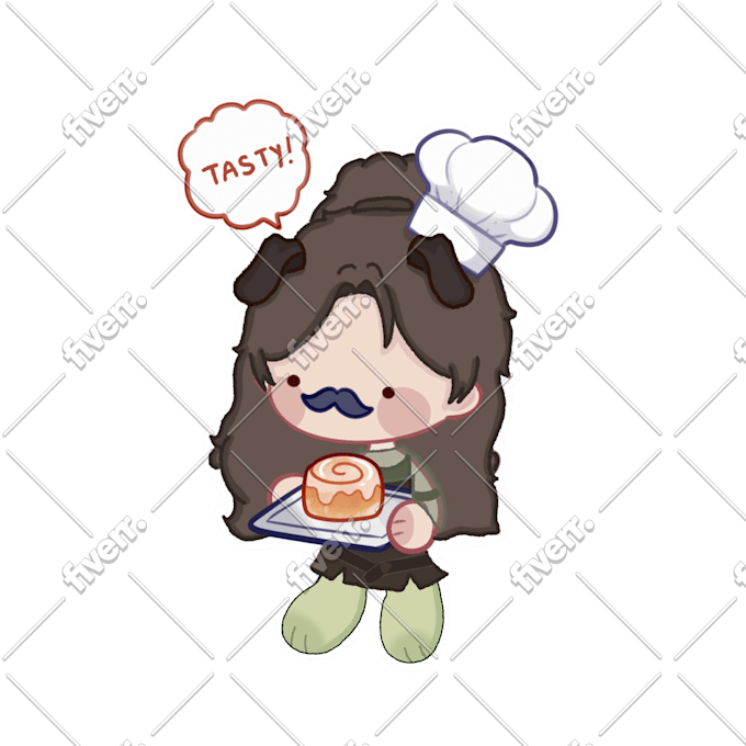 Draw you a cute little baker chibi of ych by Angeliclou | Fiverr