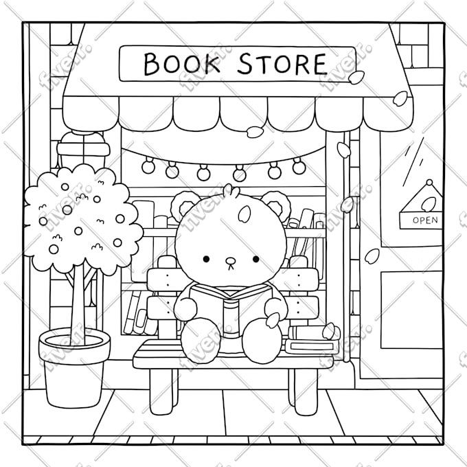 coloring pages shopping