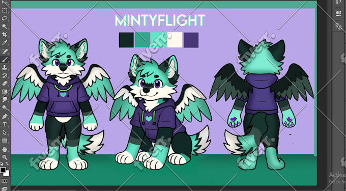 Draw furry character reference sheet furry anthro nsfw oc ref sheet for ...