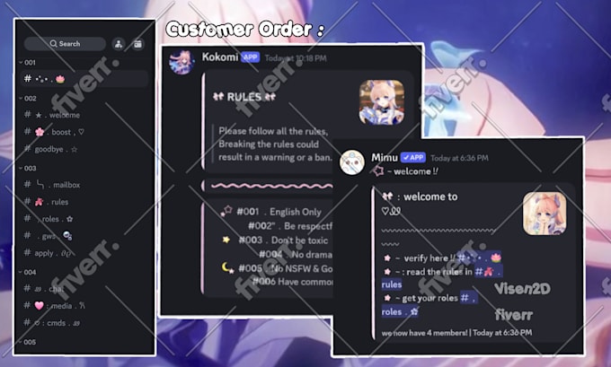 Make you a cute discord server by Kirina9 | Fiverr