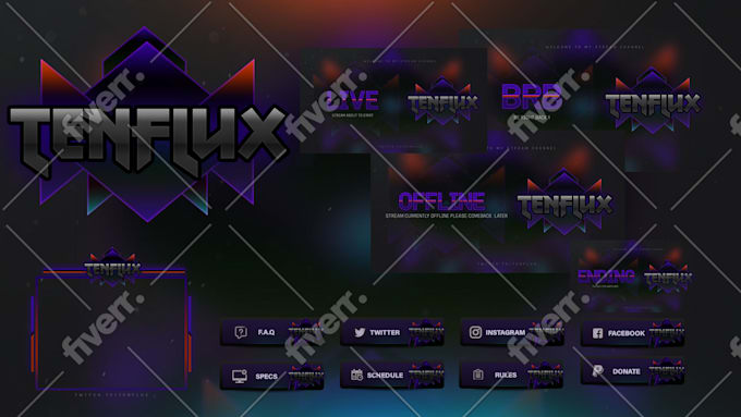 Create best twitch overlay and logo for your stream by Edengaming | Fiverr