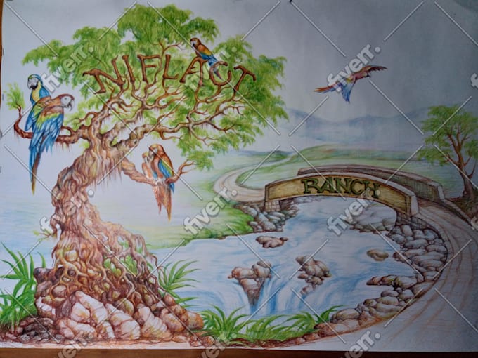 Realistic pencil portrait trees from a photo and concept by Armanharis ...