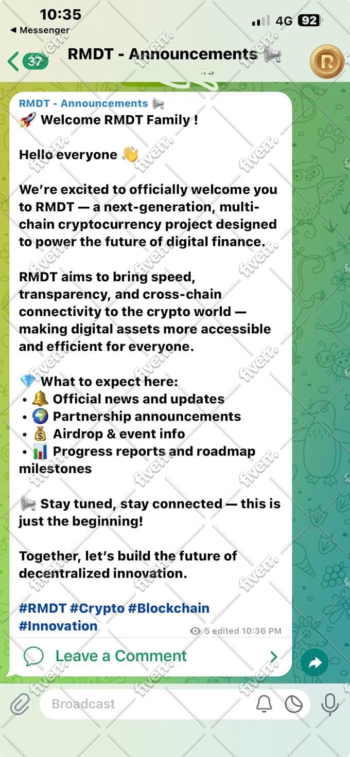 Be setup telegram bot for your crypto telegram group by Antor492 | Fiverr