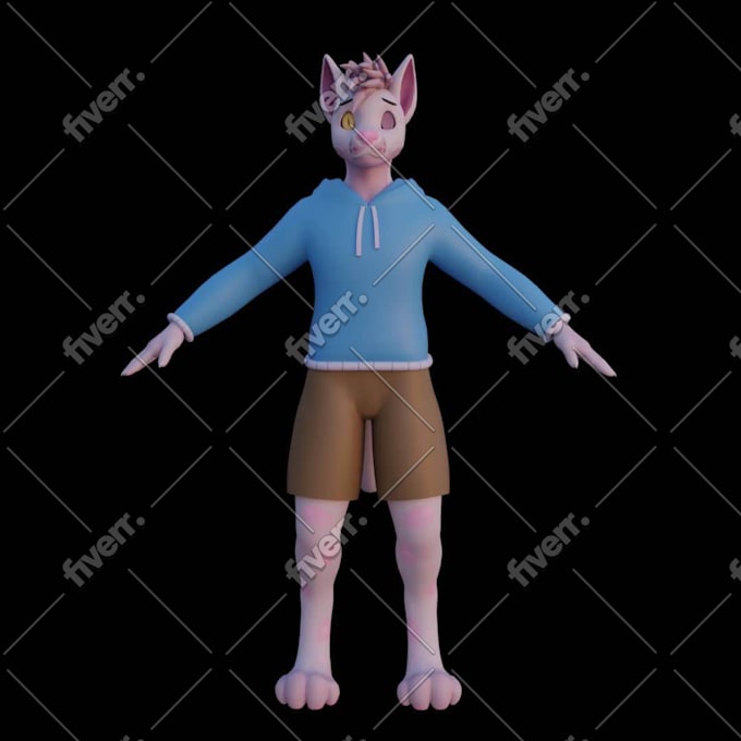 Create vrchat avatar vrc character furry avatar 3d vtuber model from ...
