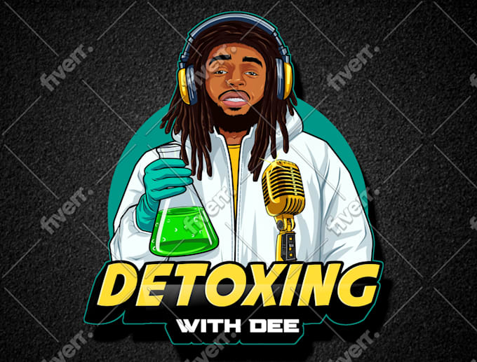 Design podcast logo cover in a cartoon style by Smartemmyj | Fiverr