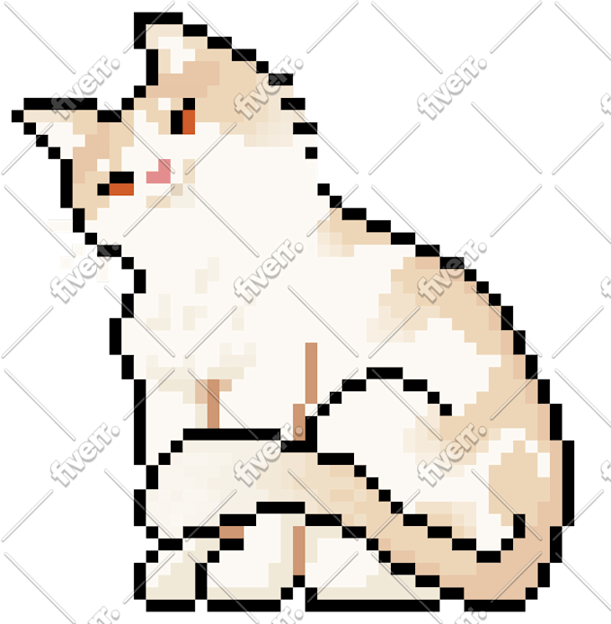 how to draw cat in pixel art