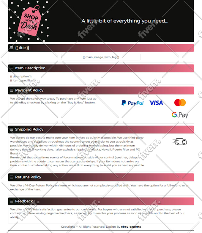 Design responsive ebay listing template store graphics by Ebay_experts ...