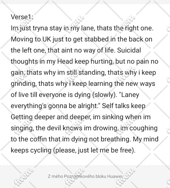 Ghostwrite you any viral lyrics by Supa_motivation | Fiverr