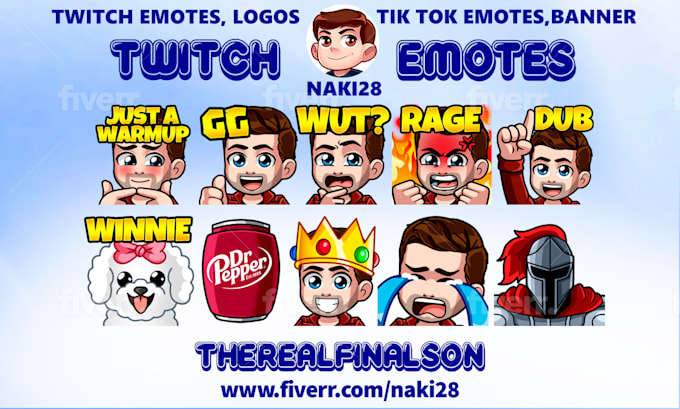 Create Custom Twitch Emotes Tik Tok Emotes And Badges By Naki28 Fiverr