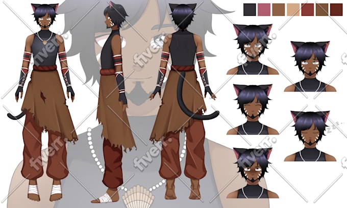 Draw a custom reference sheets for your characters vtuber by Khofii | Fiverr