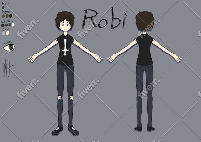 Draw a simple sketchy art reference sheet by P0m0granate | Fiverr