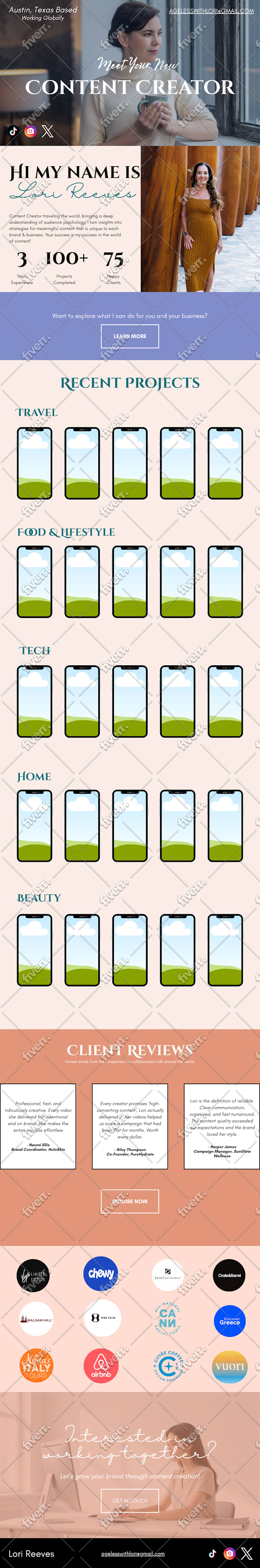 Design canva website canva landing page redesign canva ugc portfolio ...