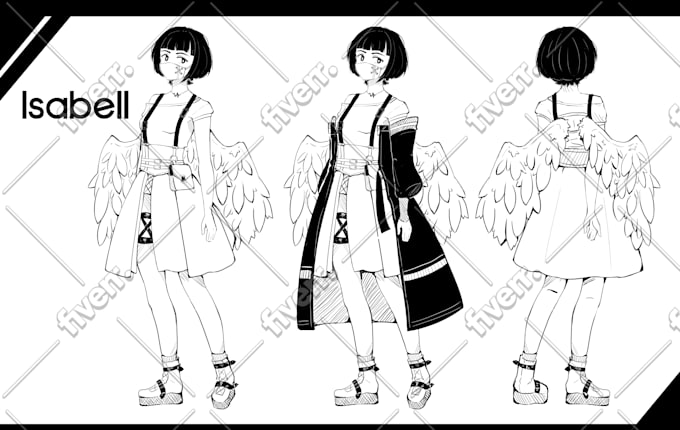 Draw reference sheet for your character by Akanatsume | Fiverr