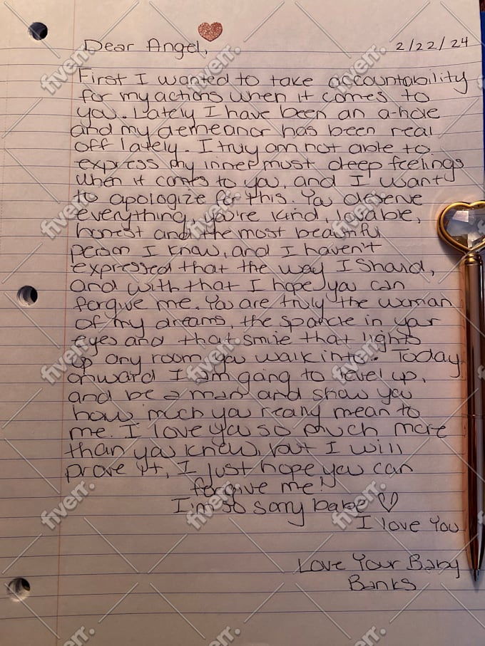 Neatly handwrite a letter or note from you by Itsladyjazz | Fiverr